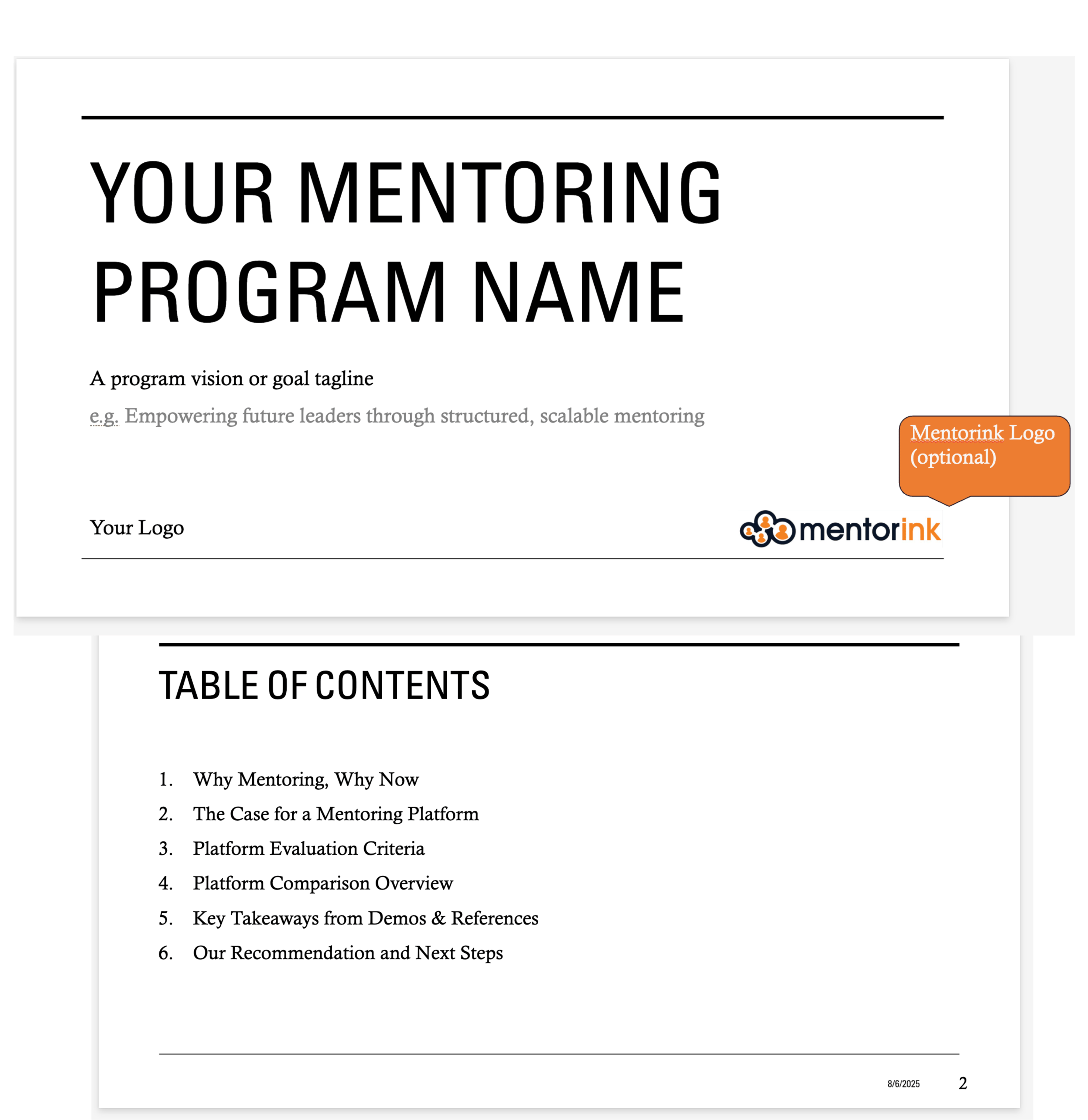 Mentoring Proposal Template